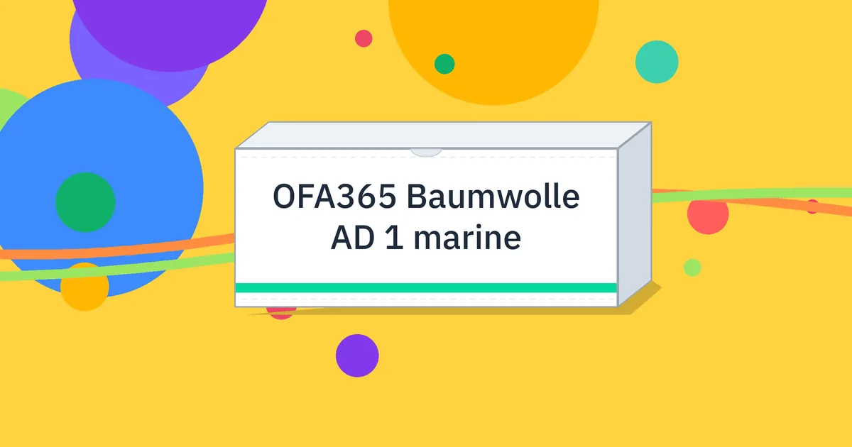 Symbolbild: Packung mit der Aufschrift OFA365 Baumwolle AD 1 marine (PZN 16723568) – Verfügbarkeit und Bezug in Apotheken in Frankfurt am Main
