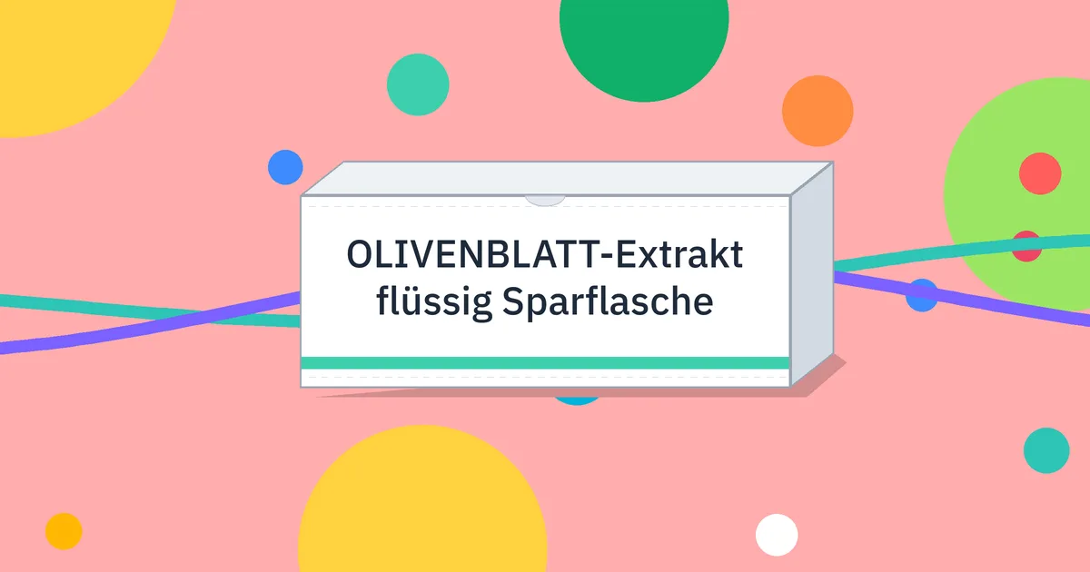 Symbolbild: Packung mit der Aufschrift OLIVENBLATT-Extrakt flüssig Sparflasche (PZN 02395379) – Verfügbarkeit und Bezug in Apotheken in Frankfurt am Main