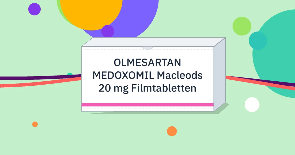 Symbolbild: Packung mit der Aufschrift OLMESARTAN MEDOXOMIL Macleods 20 mg Filmtabletten (PZN 16011997) – Verfügbarkeit und Bezug in Apotheken in Frankfurt am Main