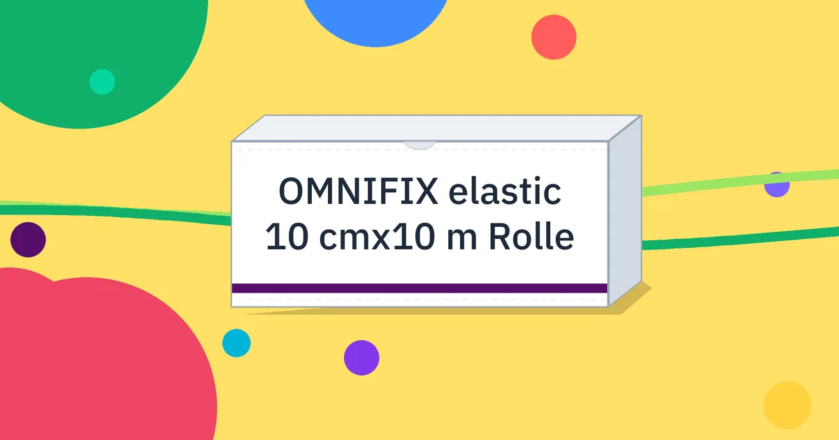 Symbolbild: Packung mit der Aufschrift OMNIFIX elastic 10 cmx10 m Rolle (PZN 18840255) – Verfügbarkeit und Bezug in Apotheken in Frankfurt am Main