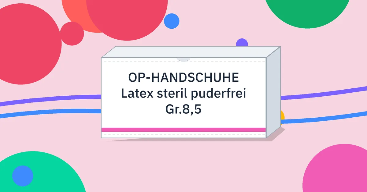 Symbolbild: Packung mit der Aufschrift OP-HANDSCHUHE Latex steril puderfrei Gr.8,5 (PZN 08629513) – Verfügbarkeit und Bezug in Apotheken in Frankfurt am Main