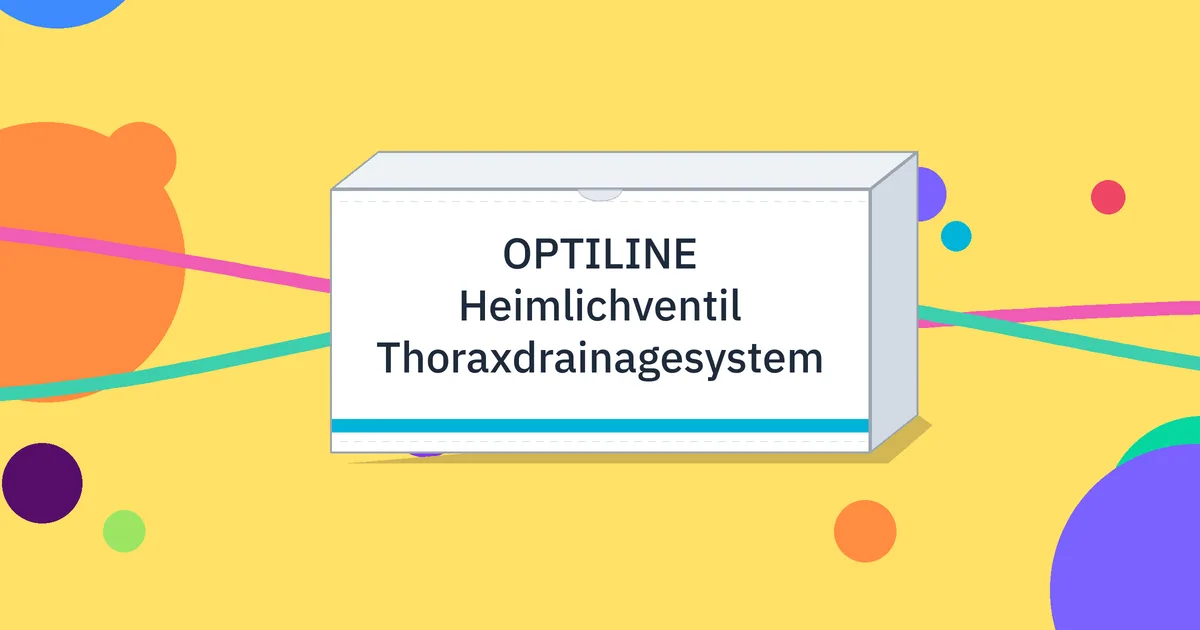 Symbolbild: Packung mit der Aufschrift OPTILINE Heimlichventil Thoraxdrainagesystem (PZN 15204412) – Verfügbarkeit und Bezug in Apotheken in Frankfurt am Main