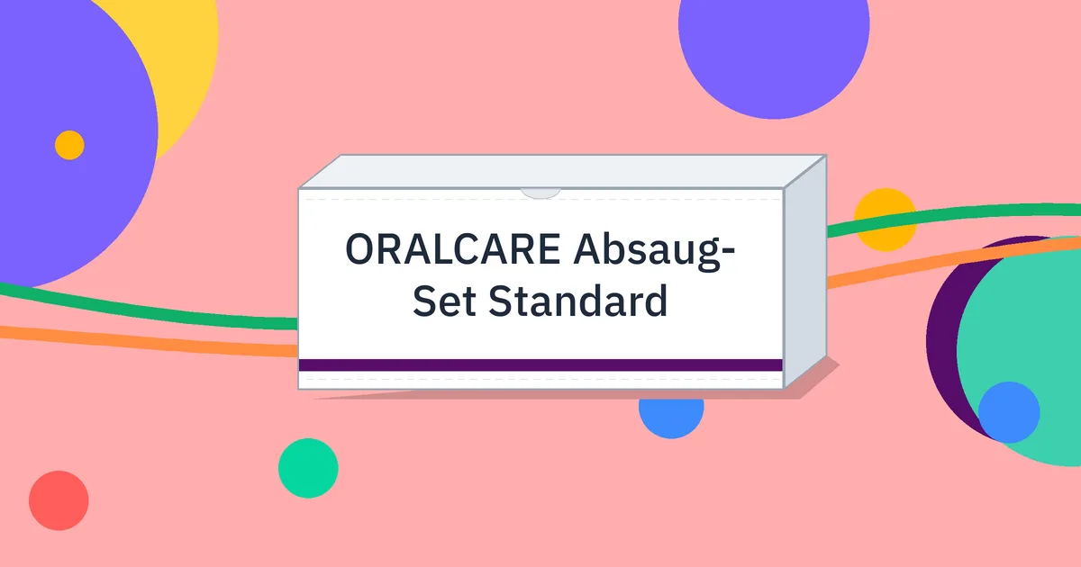 Symbolbild: Packung mit der Aufschrift ORALCARE Absaug-Set Standard (PZN 01547924) – Verfügbarkeit und Bezug in Apotheken in Frankfurt am Main