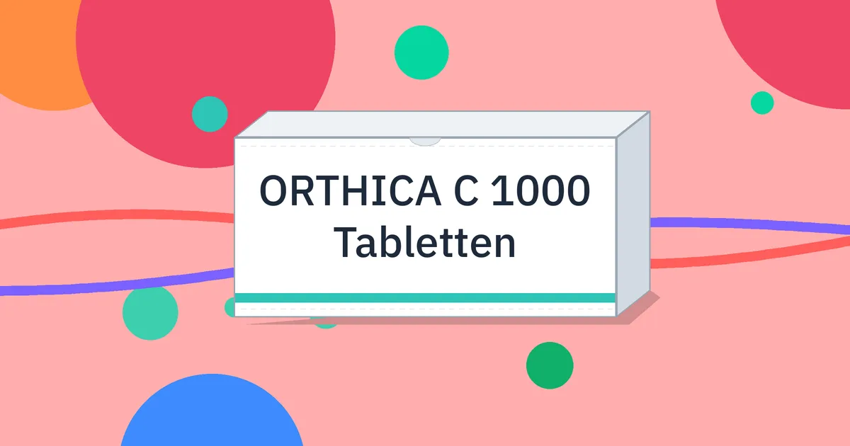 Symbolbild: Packung mit der Aufschrift ORTHICA C 1000 Tabletten (PZN 04993966) – Verfügbarkeit und Bezug in Apotheken in Frankfurt am Main