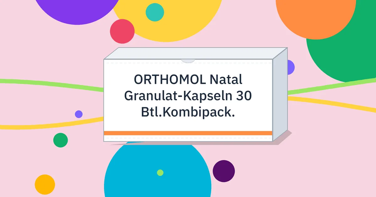 Symbolbild: Packung mit der Aufschrift ORTHOMOL Natal Granulat-Kapseln 30 Btl.Kombipack. (PZN 01319904) – Verfügbarkeit und Bezug in Apotheken in Frankfurt am Main