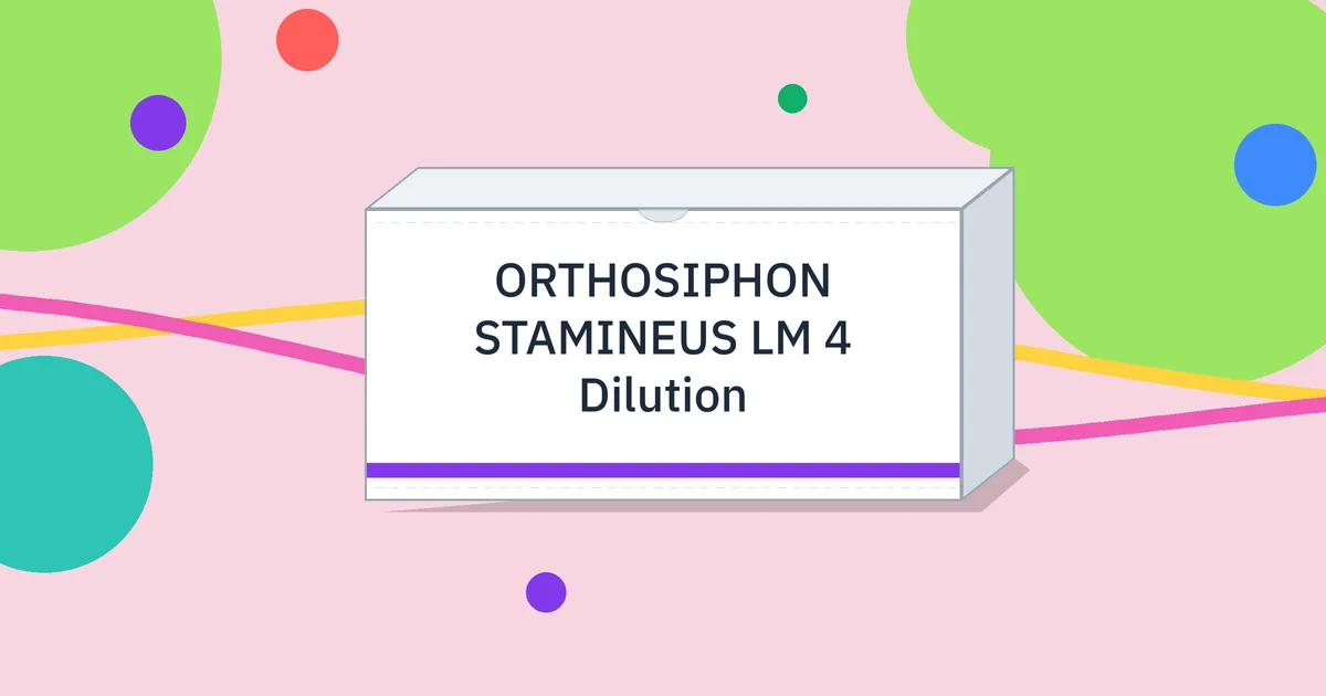 Symbolbild: Packung mit der Aufschrift ORTHOSIPHON STAMINEUS LM 4 Dilution (PZN 13627924) – Verfügbarkeit und Bezug in Apotheken in Frankfurt am Main