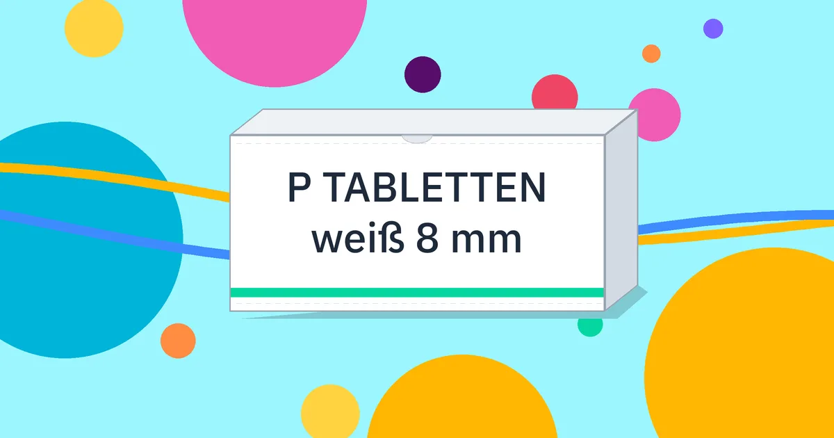 Symbolbild: Packung mit der Aufschrift P TABLETTEN weiß 8 mm (PZN 04997415) – Verfügbarkeit und Bezug in Apotheken in Frankfurt am Main