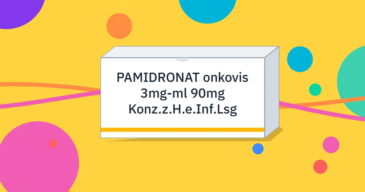 Symbolbild: Packung mit der Aufschrift PAMIDRONAT onkovis 3mg-ml 90mg Konz.z.H.e.Inf.Lsg (PZN 05461332) – Verfügbarkeit und Bezug in Apotheken in Frankfurt am Main