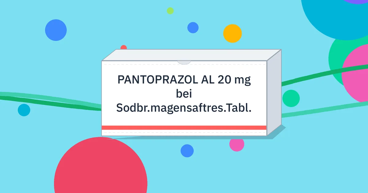 Symbolbild: Packung mit der Aufschrift PANTOPRAZOL AL 20 mg bei Sodbr.magensaftres.Tabl. (PZN 05883659) – Verfügbarkeit und Bezug in Apotheken in Frankfurt am Main