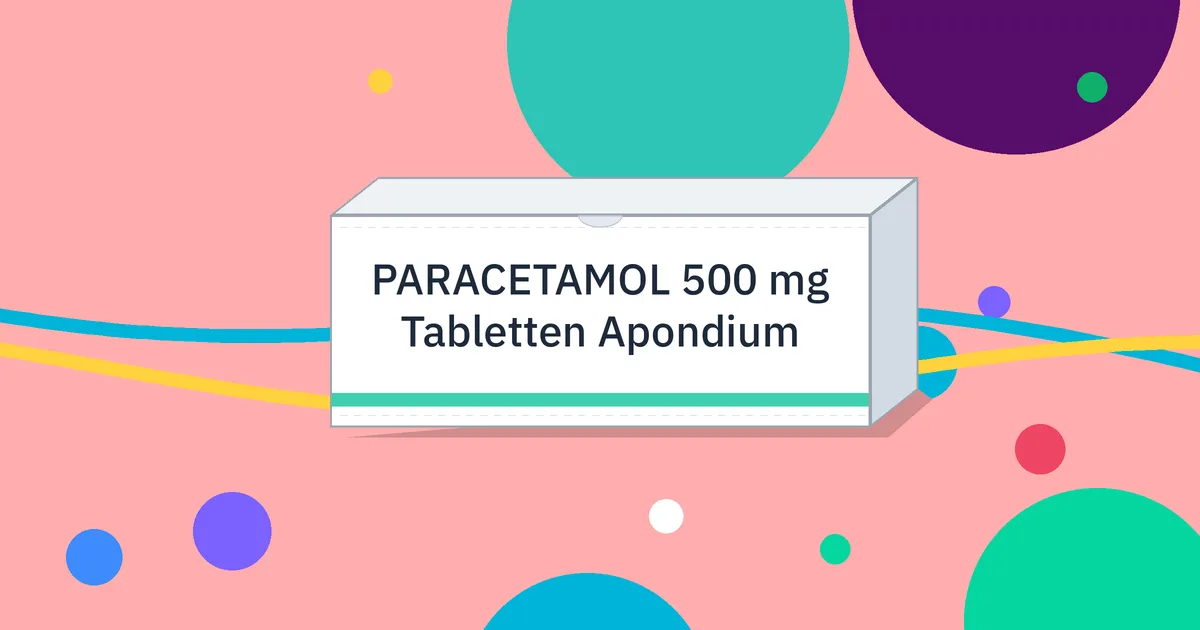 Symbolbild: Packung mit der Aufschrift PARACETAMOL 500 mg Tabletten Apondium (PZN 16568240) – Verfügbarkeit und Bezug in Apotheken in Frankfurt am Main