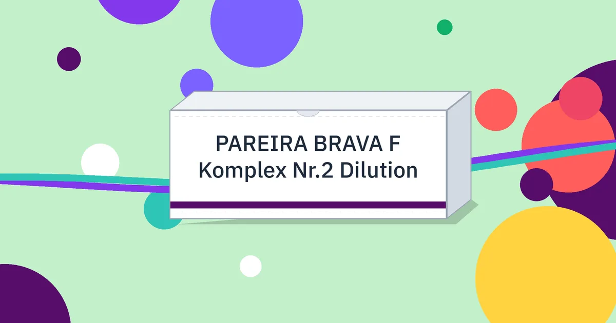 Symbolbild: Packung mit der Aufschrift PAREIRA BRAVA F Komplex Nr.2 Dilution (PZN 04484265) – Verfügbarkeit und Bezug in Apotheken in Frankfurt am Main