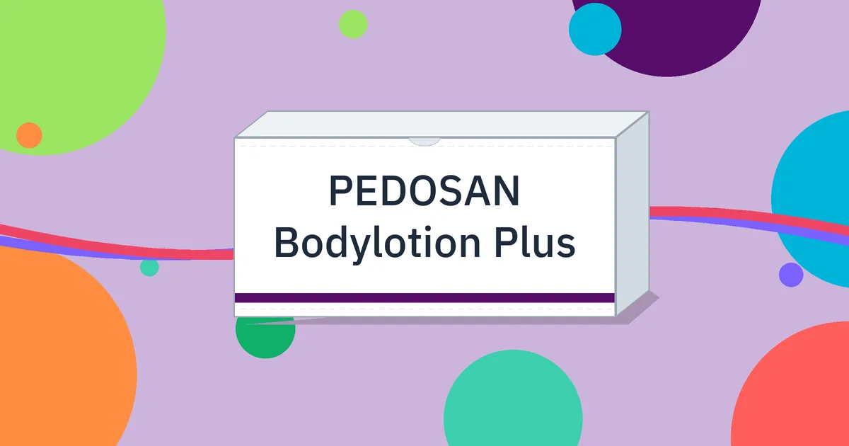 Symbolbild: Packung mit der Aufschrift PEDOSAN Bodylotion Plus (PZN 15238339) – Verfügbarkeit und Bezug in Apotheken in Frankfurt am Main