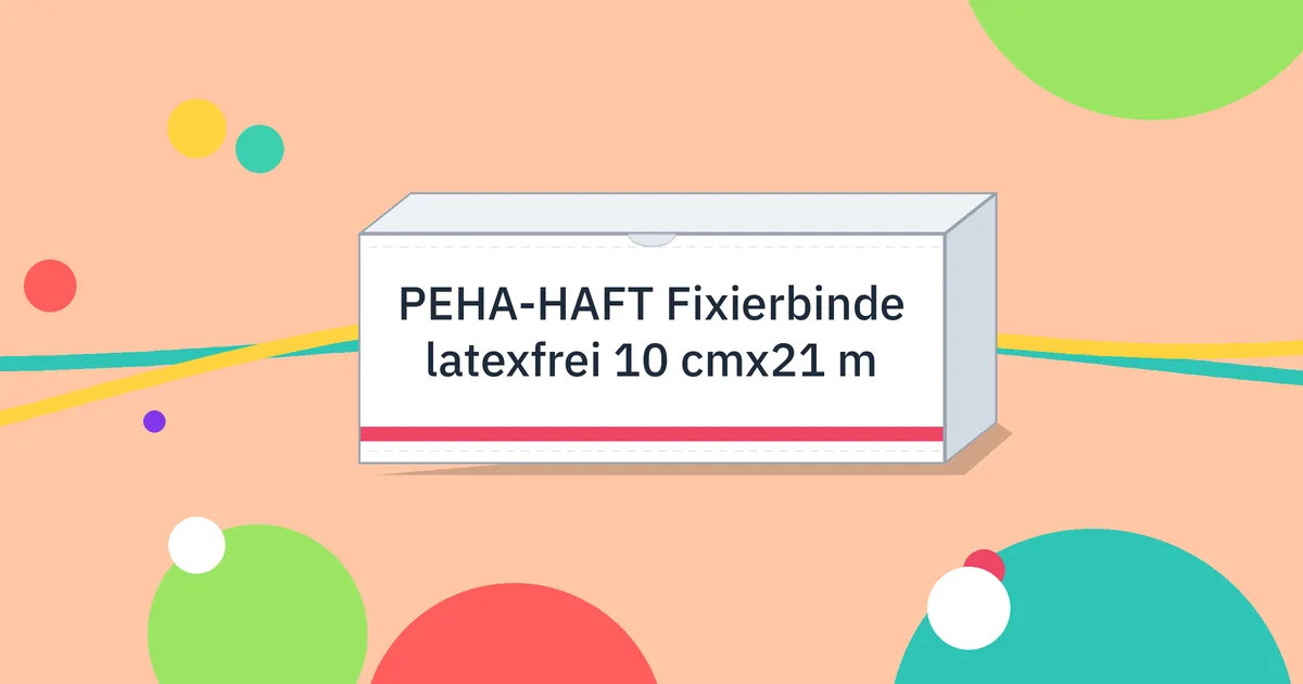 Symbolbild: Packung mit der Aufschrift PEHA-HAFT Fixierbinde latexfrei 10 cmx21 m (PZN 18411258) – Verfügbarkeit und Bezug in Apotheken in Frankfurt am Main