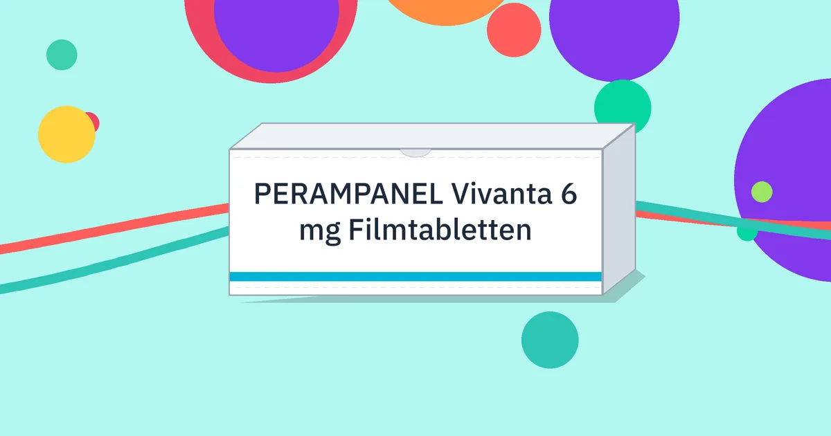 Symbolbild: Packung mit der Aufschrift PERAMPANEL Vivanta 6 mg Filmtabletten (PZN 20600558) – Verfügbarkeit und Bezug in Apotheken in Frankfurt am Main