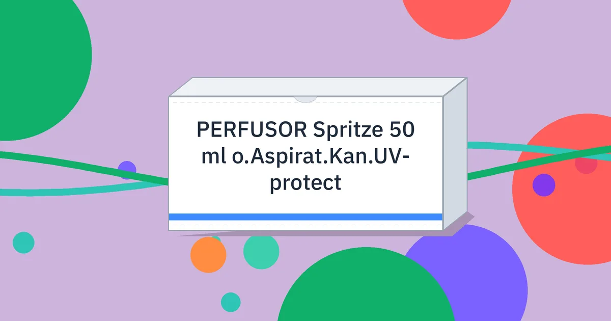 Symbolbild: Packung mit der Aufschrift PERFUSOR Spritze 50 ml o.Aspirat.Kan.UV-protect (PZN 19498356) – Verfügbarkeit und Bezug in Apotheken in Frankfurt am Main