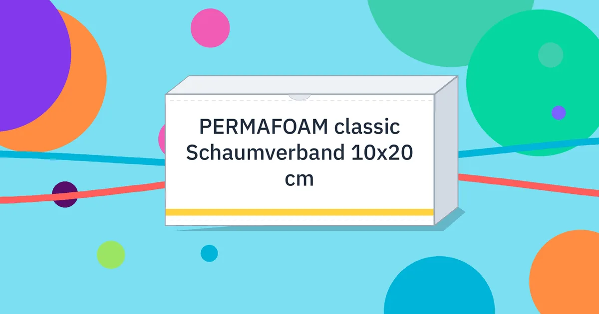 Symbolbild: Packung mit der Aufschrift PERMAFOAM classic Schaumverband 10x20 cm (PZN 18804377) – Verfügbarkeit und Bezug in Apotheken in Frankfurt am Main