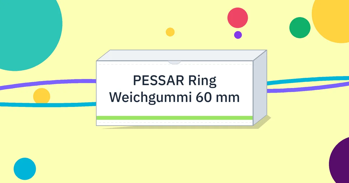 Symbolbild: Packung mit der Aufschrift PESSAR Ring Weichgummi 60 mm (PZN 01733785) – Verfügbarkeit und Bezug in Apotheken in Frankfurt am Main