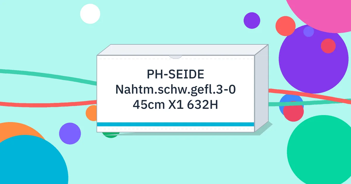 Symbolbild: Packung mit der Aufschrift PH-SEIDE Nahtm.schw.gefl.3-0 45cm X1 632H (PZN 16254292) – Verfügbarkeit und Bezug in Apotheken in Frankfurt am Main
