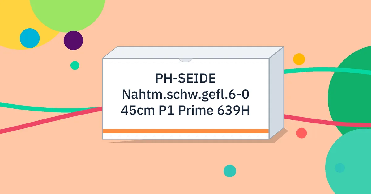 Symbolbild: Packung mit der Aufschrift PH-SEIDE Nahtm.schw.gefl.6-0 45cm P1 Prime 639H (PZN 16254139) – Verfügbarkeit und Bezug in Apotheken in Frankfurt am Main