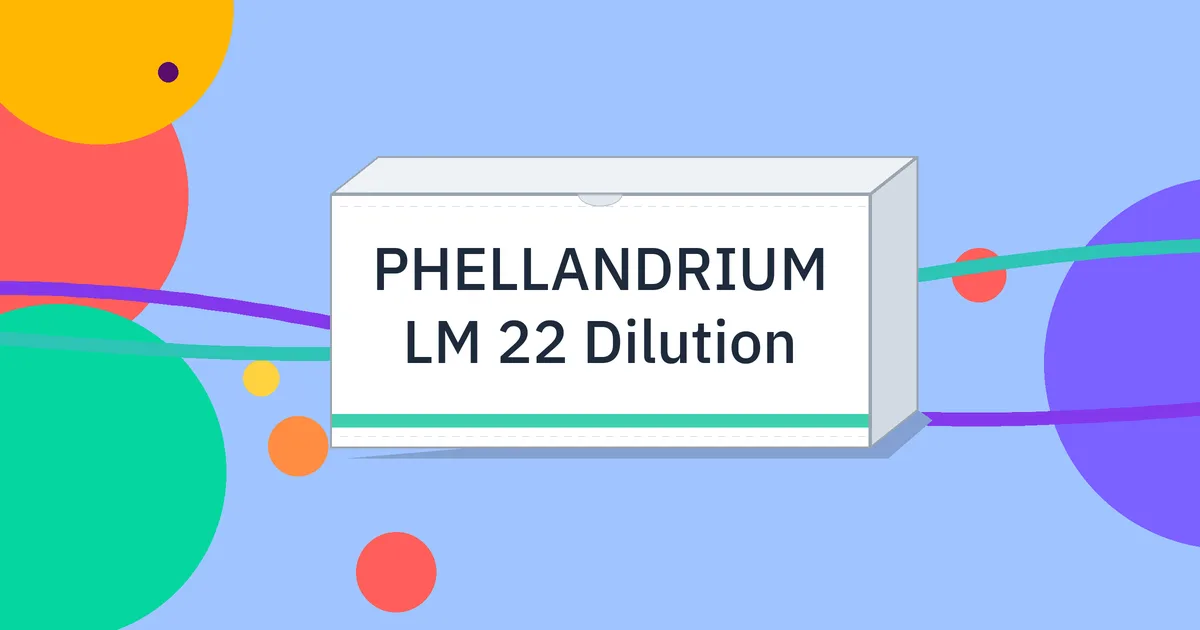 Symbolbild: Packung mit der Aufschrift PHELLANDRIUM LM 22 Dilution (PZN 13637549) – Verfügbarkeit und Bezug in Apotheken in Frankfurt am Main