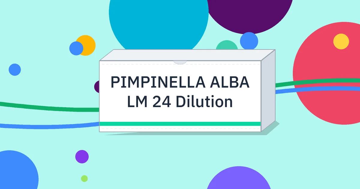 Symbolbild: Packung mit der Aufschrift PIMPINELLA ALBA LM 24 Dilution (PZN 13644029) – Verfügbarkeit und Bezug in Apotheken in Frankfurt am Main