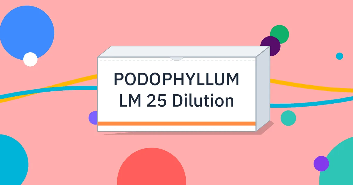 Symbolbild: Packung mit der Aufschrift PODOPHYLLUM LM 25 Dilution (PZN 13043092) – Verfügbarkeit und Bezug in Apotheken in Frankfurt am Main