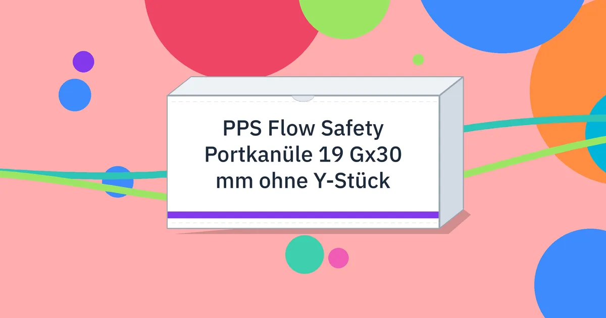 Symbolbild: Packung mit der Aufschrift PPS Flow Safety Portkanüle 19 Gx30 mm ohne Y-Stück (PZN 10073750) – Verfügbarkeit und Bezug in Apotheken in Frankfurt am Main