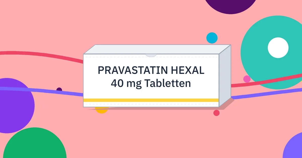 Symbolbild: Packung mit der Aufschrift PRAVASTATIN HEXAL 40 mg Tabletten (PZN 00626490) – Verfügbarkeit und Bezug in Apotheken in Frankfurt am Main
