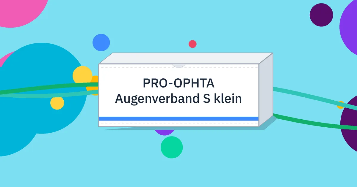 Symbolbild: Packung mit der Aufschrift PRO-OPHTA Augenverband S klein (PZN 15660334) – Verfügbarkeit und Bezug in Apotheken in Frankfurt am Main