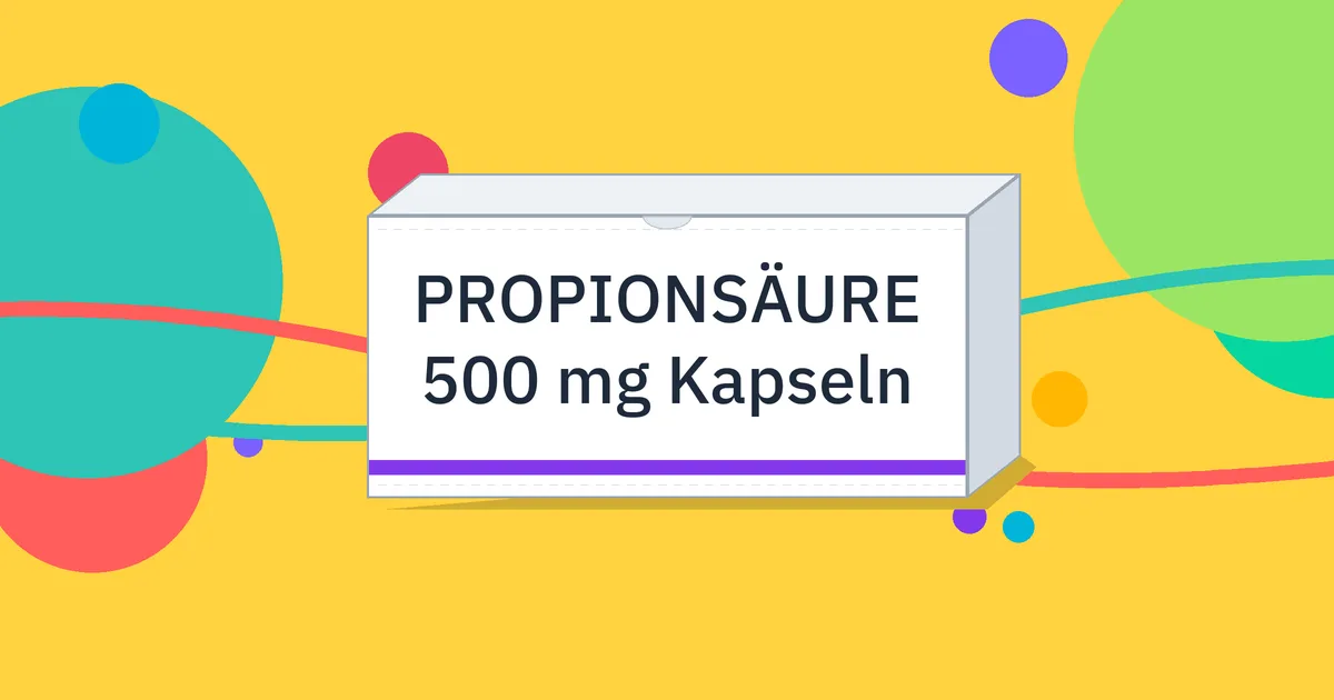 Symbolbild: Packung mit der Aufschrift PROPIONSÄURE 500 mg Kapseln (PZN 16945139) – Verfügbarkeit und Bezug in Apotheken in Frankfurt am Main