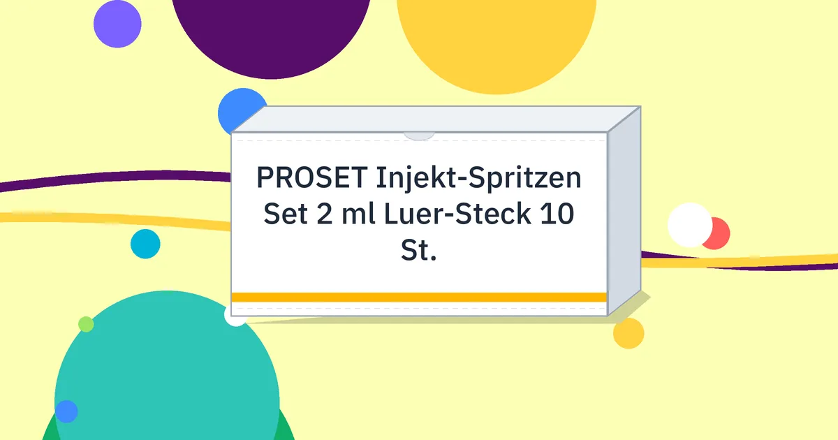 Symbolbild: Packung mit der Aufschrift PROSET Injekt-Spritzen Set 2 ml Luer-Steck 10 St. (PZN 11869830) – Verfügbarkeit und Bezug in Apotheken in Frankfurt am Main
