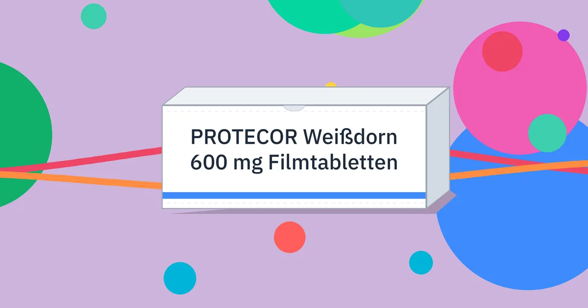 Symbolbild: Packung mit der Aufschrift PROTECOR Weißdorn 600 mg Filmtabletten (PZN 09205034) – Verfügbarkeit und Bezug in Apotheken in Frankfurt am Main