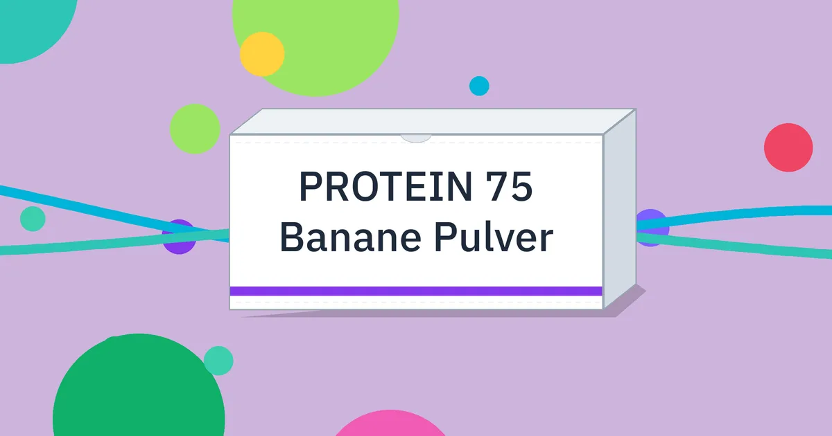 Symbolbild: Packung mit der Aufschrift PROTEIN 75 Banane Pulver (PZN 01498516) – Verfügbarkeit und Bezug in Apotheken in Frankfurt am Main