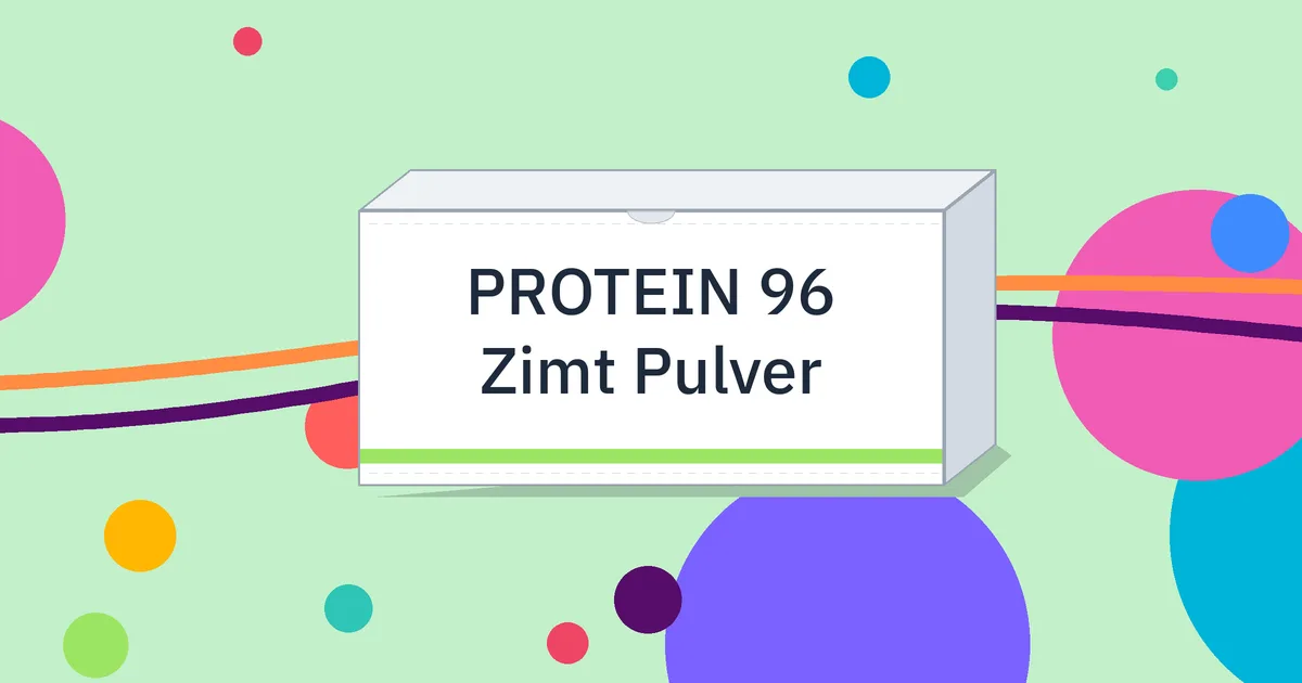 Symbolbild: Packung mit der Aufschrift PROTEIN 96 Zimt Pulver (PZN 20306095) – Verfügbarkeit und Bezug in Apotheken in Frankfurt am Main