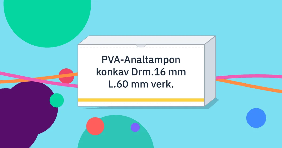 Symbolbild: Packung mit der Aufschrift PVA-Analtampon konkav Drm.16 mm L.60 mm verk. (PZN 12551277) – Verfügbarkeit und Bezug in Apotheken in Frankfurt am Main