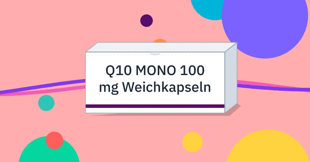 Symbolbild: Packung mit der Aufschrift Q10 MONO 100 mg Weichkapseln (PZN 15385566) – Verfügbarkeit und Bezug in Apotheken in Frankfurt am Main