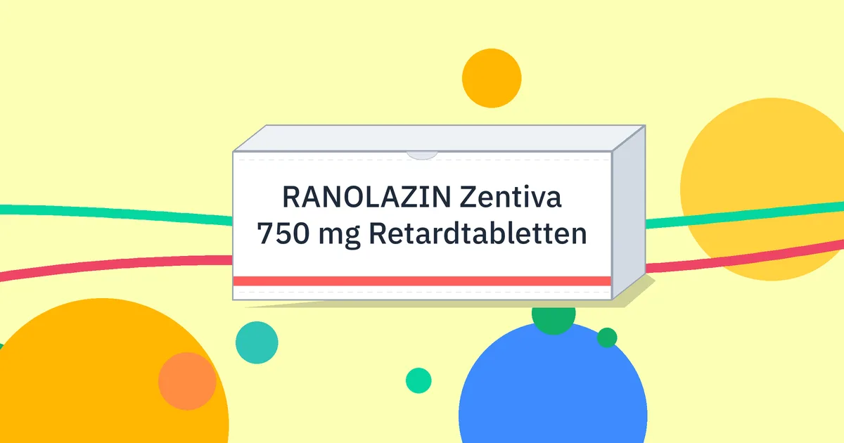Symbolbild: Packung mit der Aufschrift RANOLAZIN Zentiva 750 mg Retardtabletten (PZN 18207701) – Verfügbarkeit und Bezug in Apotheken in Frankfurt am Main