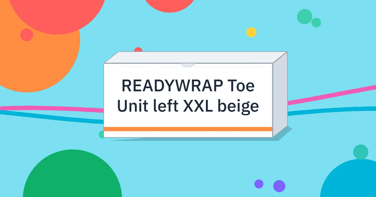 Symbolbild: Packung mit der Aufschrift READYWRAP Toe Unit left XXL beige (PZN 16566152) – Verfügbarkeit und Bezug in Apotheken in Frankfurt am Main