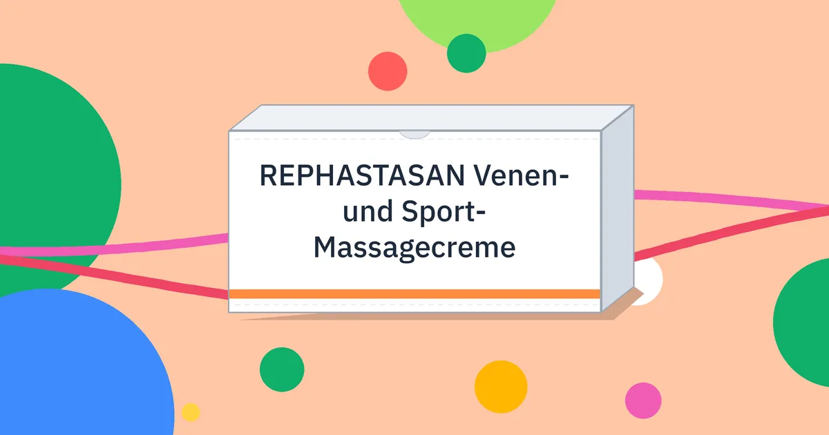 Symbolbild: Packung mit der Aufschrift REPHASTASAN Venen- und Sport-Massagecreme (PZN 02005846) – Verfügbarkeit und Bezug in Apotheken in Frankfurt am Main