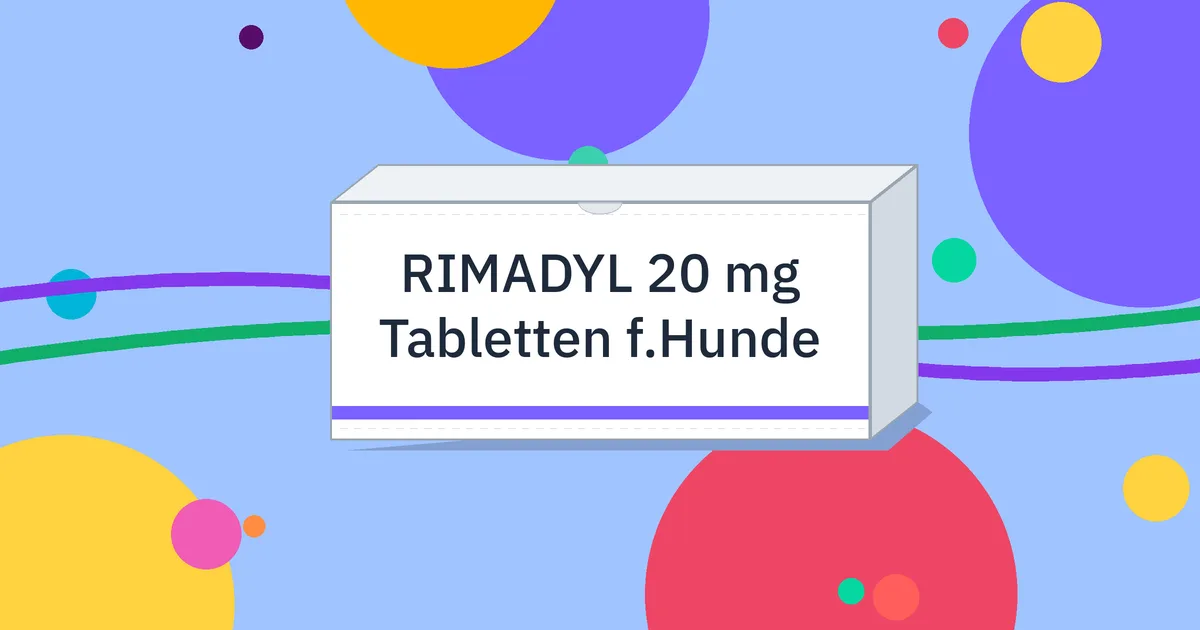 Symbolbild: Packung mit der Aufschrift RIMADYL 20 mg Tabletten f.Hunde (PZN 00289615) – Verfügbarkeit und Bezug in Apotheken in Frankfurt am Main