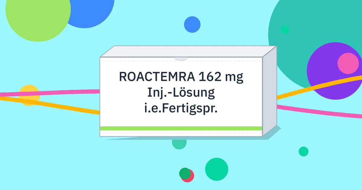 Symbolbild: Packung mit der Aufschrift ROACTEMRA 162 mg Inj.-Lösung i.e.Fertigspr. (PZN 19629887) – Verfügbarkeit und Bezug in Apotheken in Frankfurt am Main