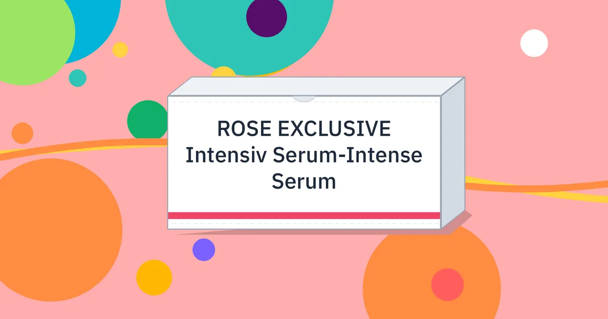 Symbolbild: Packung mit der Aufschrift ROSE EXCLUSIVE Intensiv Serum-Intense Serum (PZN 18854949) – Verfügbarkeit und Bezug in Apotheken in Frankfurt am Main
