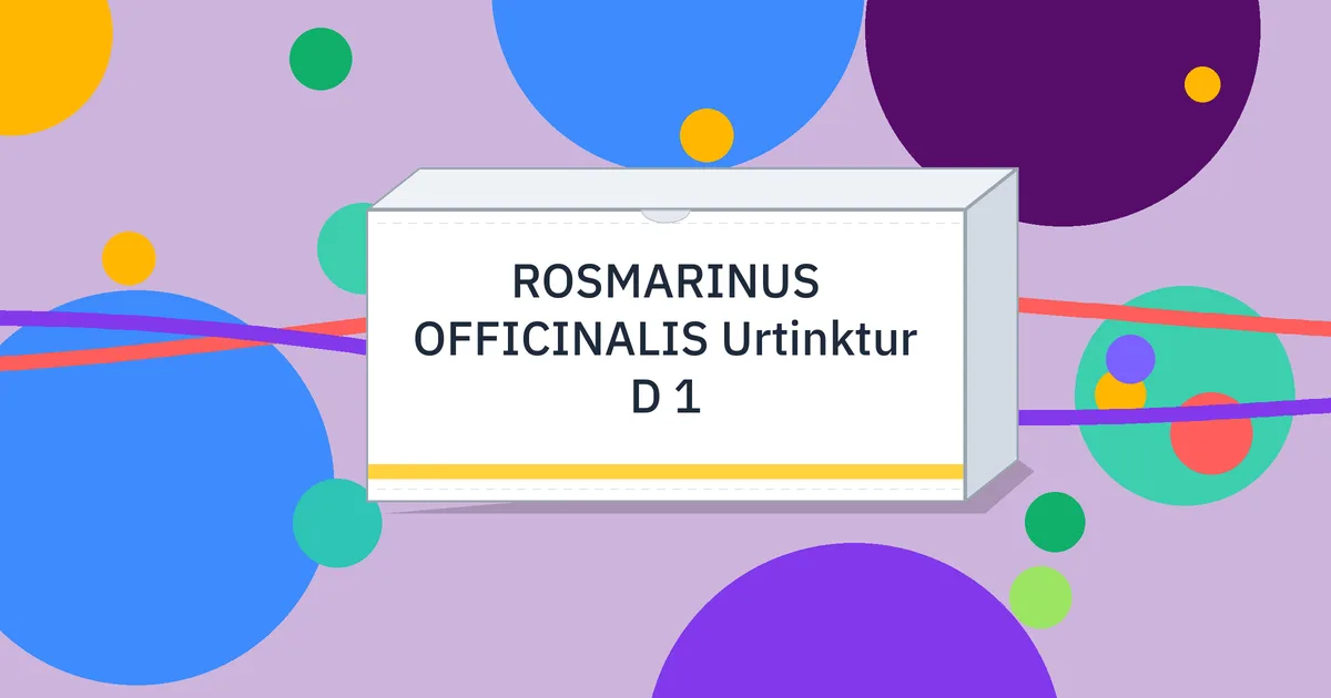 Symbolbild: Packung mit der Aufschrift ROSMARINUS OFFICINALIS Urtinktur D 1 (PZN 02121771) – Verfügbarkeit und Bezug in Apotheken in Frankfurt am Main