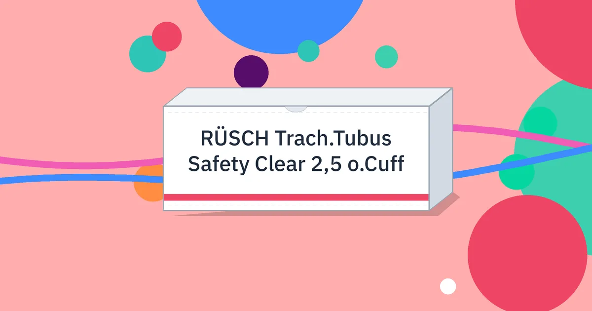 Symbolbild: Packung mit der Aufschrift RÜSCH Trach.Tubus Safety Clear 2,5 o.Cuff (PZN 04247513) – Verfügbarkeit und Bezug in Apotheken in Frankfurt am Main