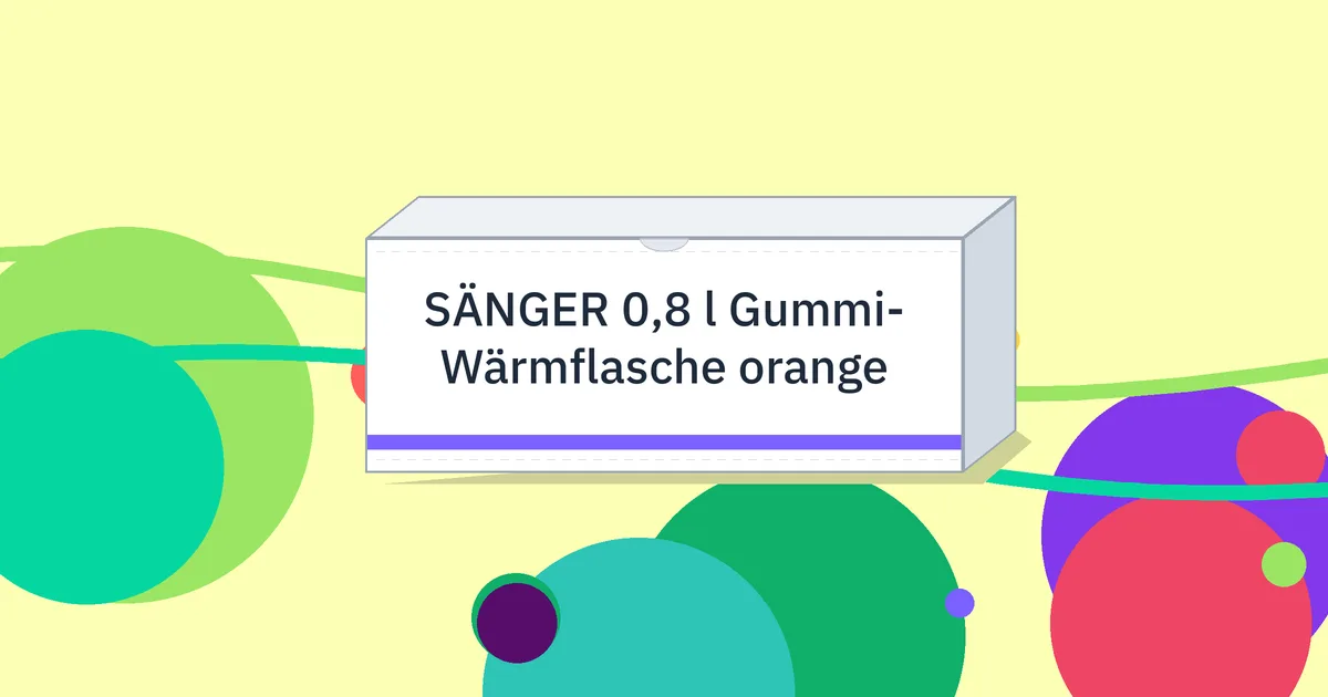 Symbolbild: Packung mit der Aufschrift SÄNGER 0,8 l Gummi-Wärmflasche orange (PZN 01314108) – Verfügbarkeit und Bezug in Apotheken in Frankfurt am Main