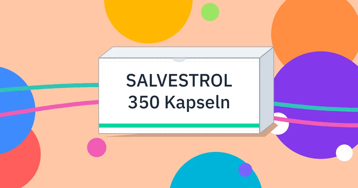 Symbolbild: Packung mit der Aufschrift SALVESTROL 350 Kapseln (PZN 11098752) – Verfügbarkeit und Bezug in Apotheken in Frankfurt am Main