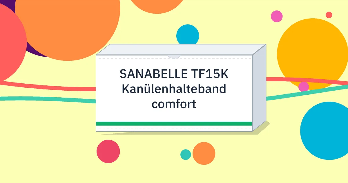 Symbolbild: Packung mit der Aufschrift SANABELLE TF15K Kanülenhalteband comfort (PZN 09304144) – Verfügbarkeit und Bezug in Apotheken in Frankfurt am Main
