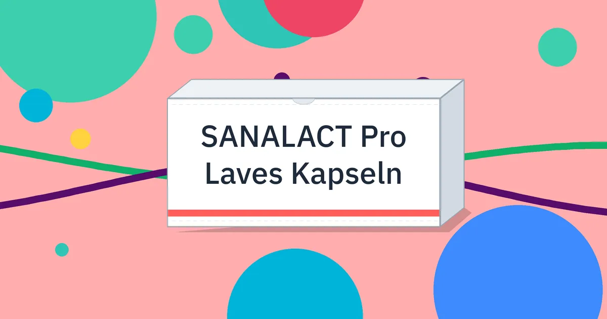 Symbolbild: Packung mit der Aufschrift SANALACT Pro Laves Kapseln (PZN 10793071) – Verfügbarkeit und Bezug in Apotheken in Frankfurt am Main