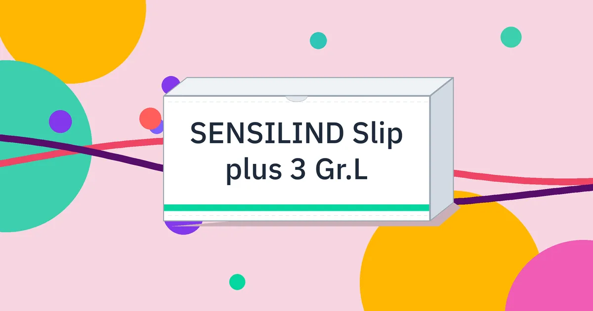 Symbolbild: Packung mit der Aufschrift SENSILIND Slip plus 3 Gr.L (PZN 19713501) – Verfügbarkeit und Bezug in Apotheken in Frankfurt am Main