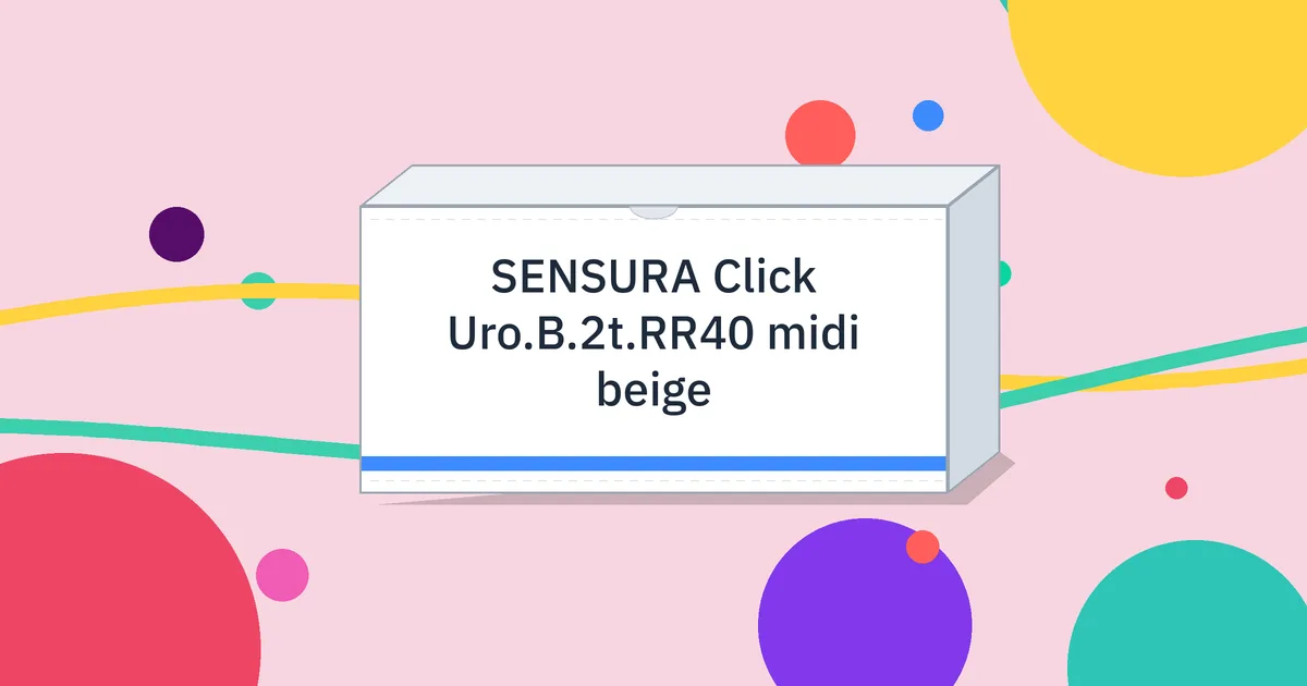 Symbolbild: Packung mit der Aufschrift SENSURA Click Uro.B.2t.RR40 midi beige (PZN 07206561) – Verfügbarkeit und Bezug in Apotheken in Frankfurt am Main